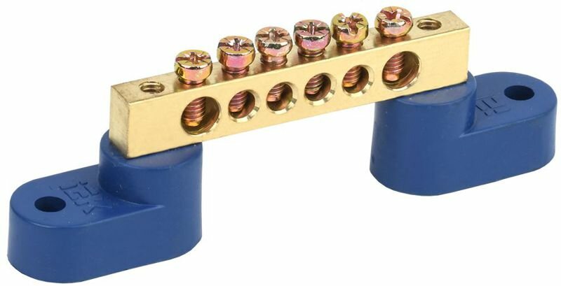 Шина соединительная IEK нулевая, ШНИ-6х9-6 У2-С, на двух угловых изоляторах