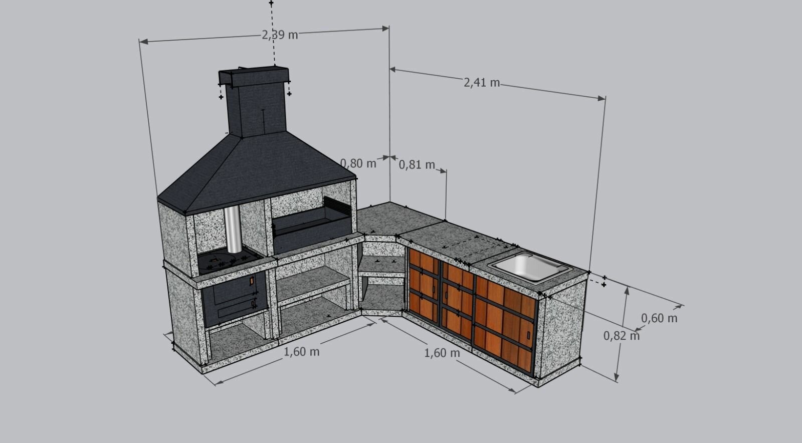 Барбекю комплекс, мангальная зона, мангал