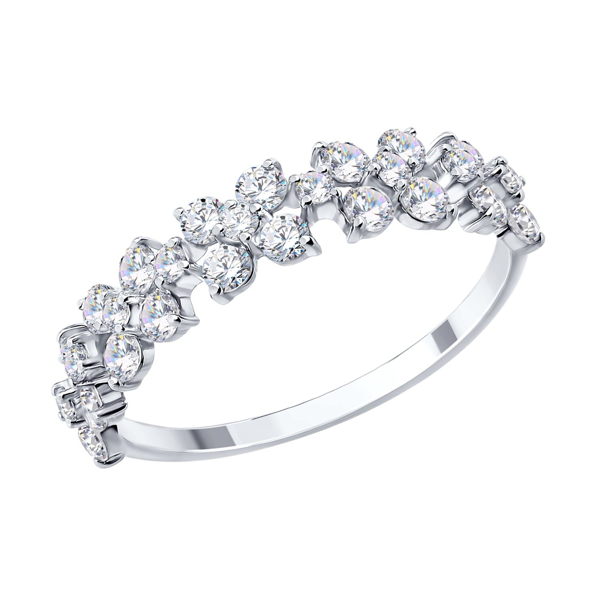 Кольцо Diamant online, белое золото, 585 проба, фианит