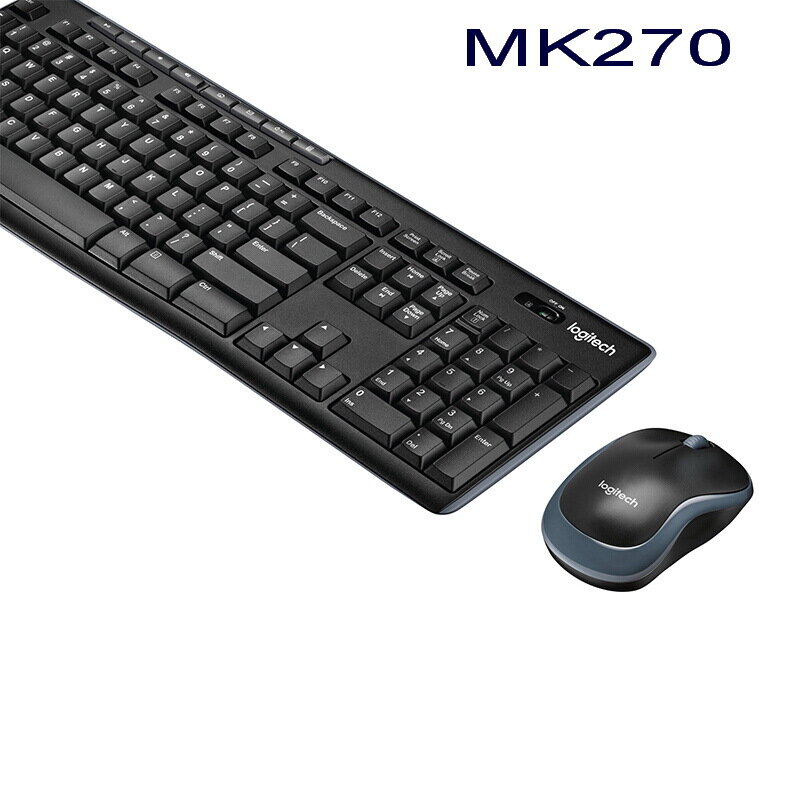 Комплект клавиатуры и мыши Logitech MK270/275, бесшумные клавиши, беспроводная, влагозащита