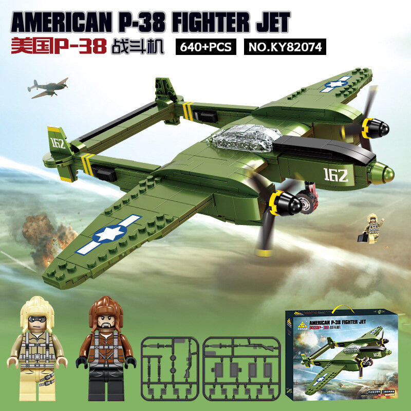 82074-77 Военный самолет J-35 Модель танка-истребителя Детская образовательная сборная игрушка-строительный блок для мужчин