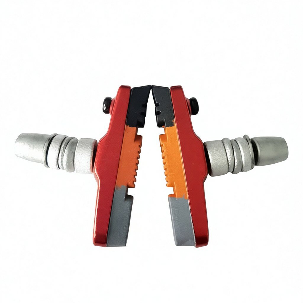 Колодки тормозные для велосипеда V-Brake, 1 пара, 55 мм, с шестигранным гайкой и прокладками, для горного, шоссейного и складного велосипеда, цвета: черный, красный, синий, золотой, серебряный, фиолетовый