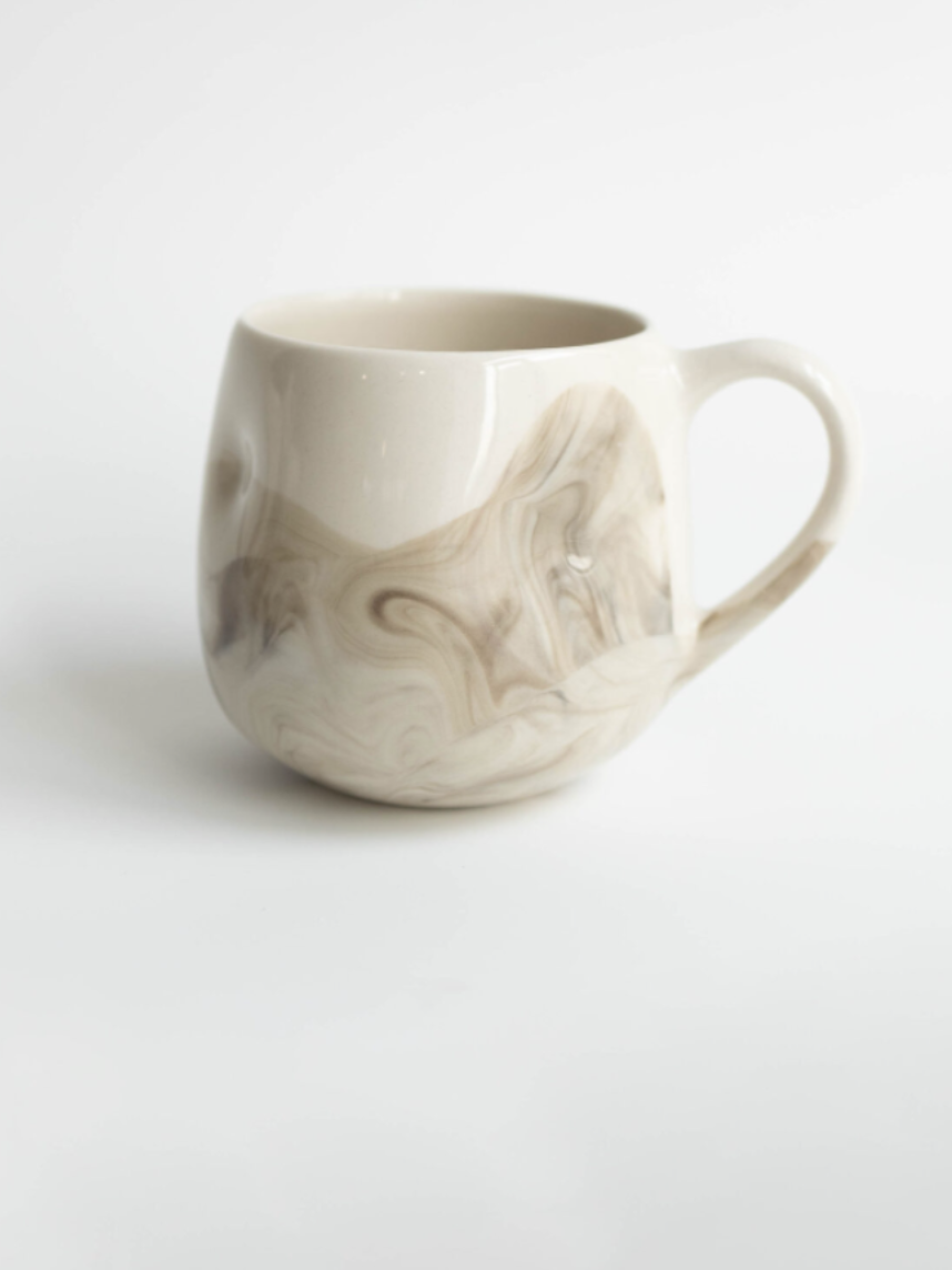 Кружка ручной работы мятая «Серый мрамор», керамика, 250 мл