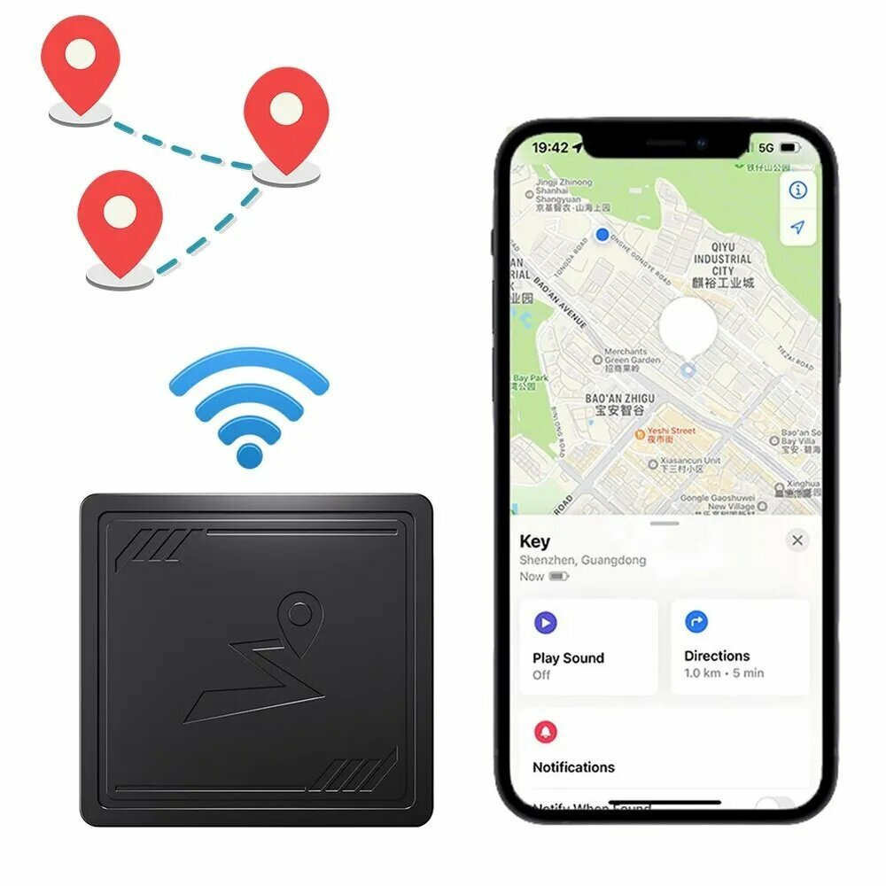 GPS-трекер для автомобиля и мотоцикла Q7 с поддержкой 4G, GPS+ГЛОНАСС, аккумулятором 500 мА ч