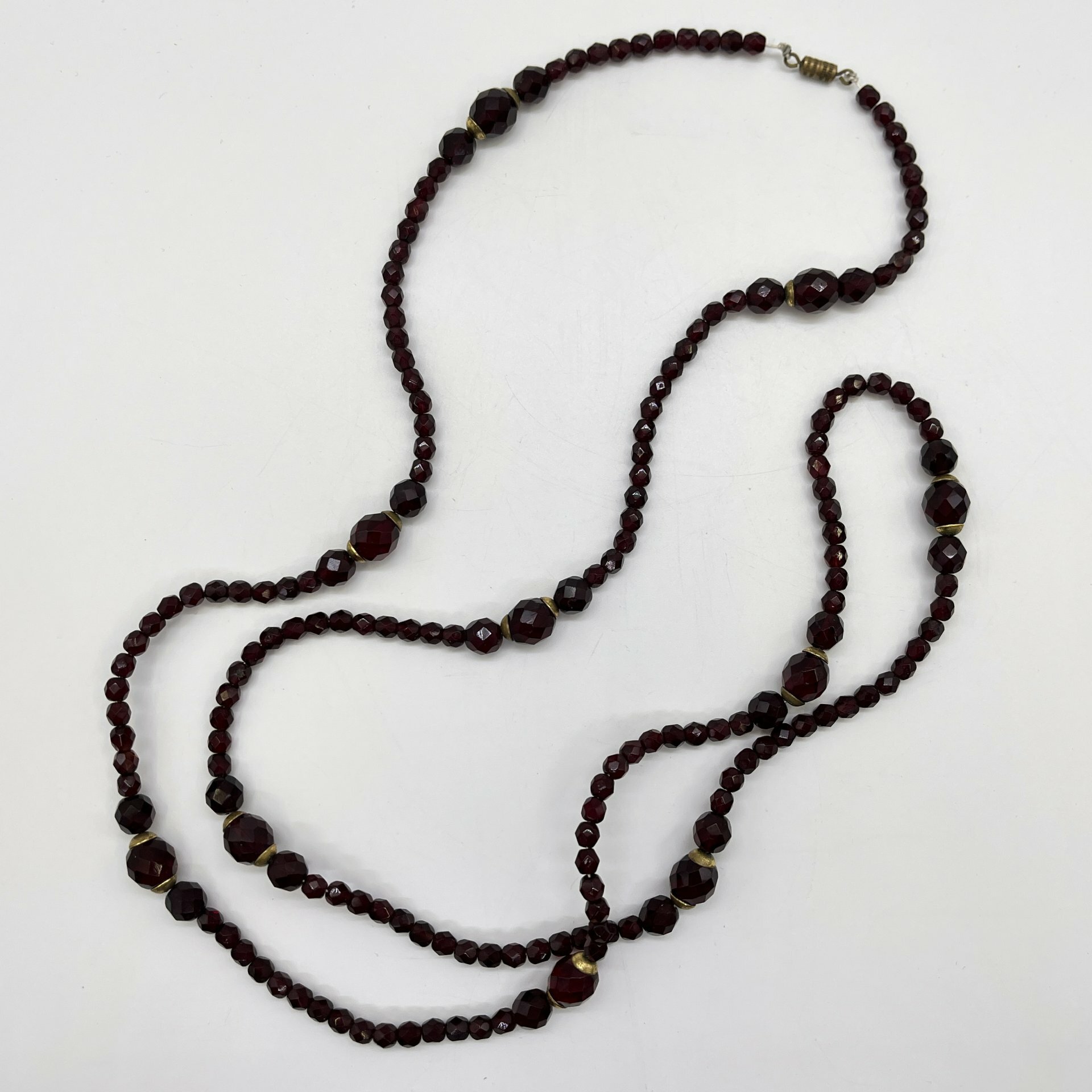 Бусы винтажные, поделочный камень, металл, СССР, 1970-1990 гг.