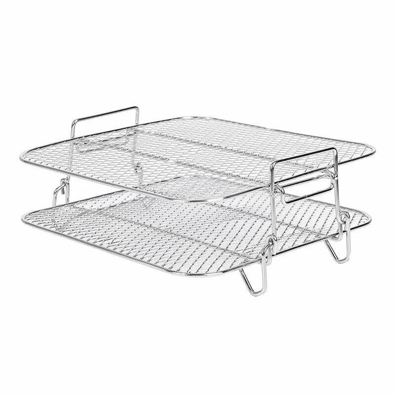 Решетка для аэрофритюрницы объемом 5,5 л, 2-ярусная решетка/полка/квадратный дегидратор, аксессуары для аэрофритюрницы
