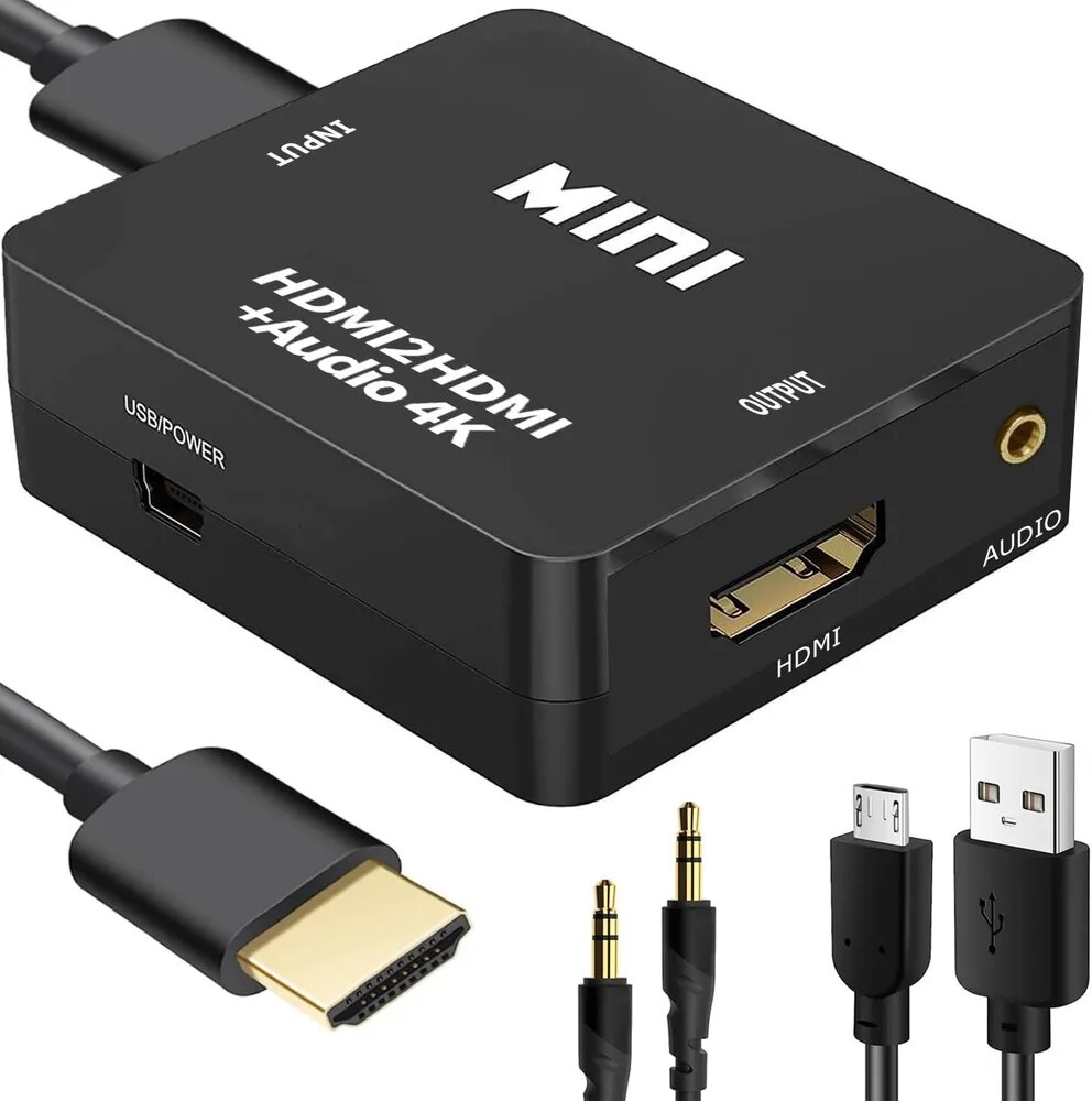 JUEJUEZI аудио экстрактор, 4K на HDMI сплиттер 3.5 мм AUX 1080P, совместим с телевизором, ПК, PS3/4/5, Blu-ray/DVD/HD плеером
