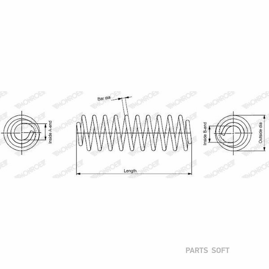 Пружина подвески OESpectrum от официального дистрибьютора, MONROE, артикул SP1605