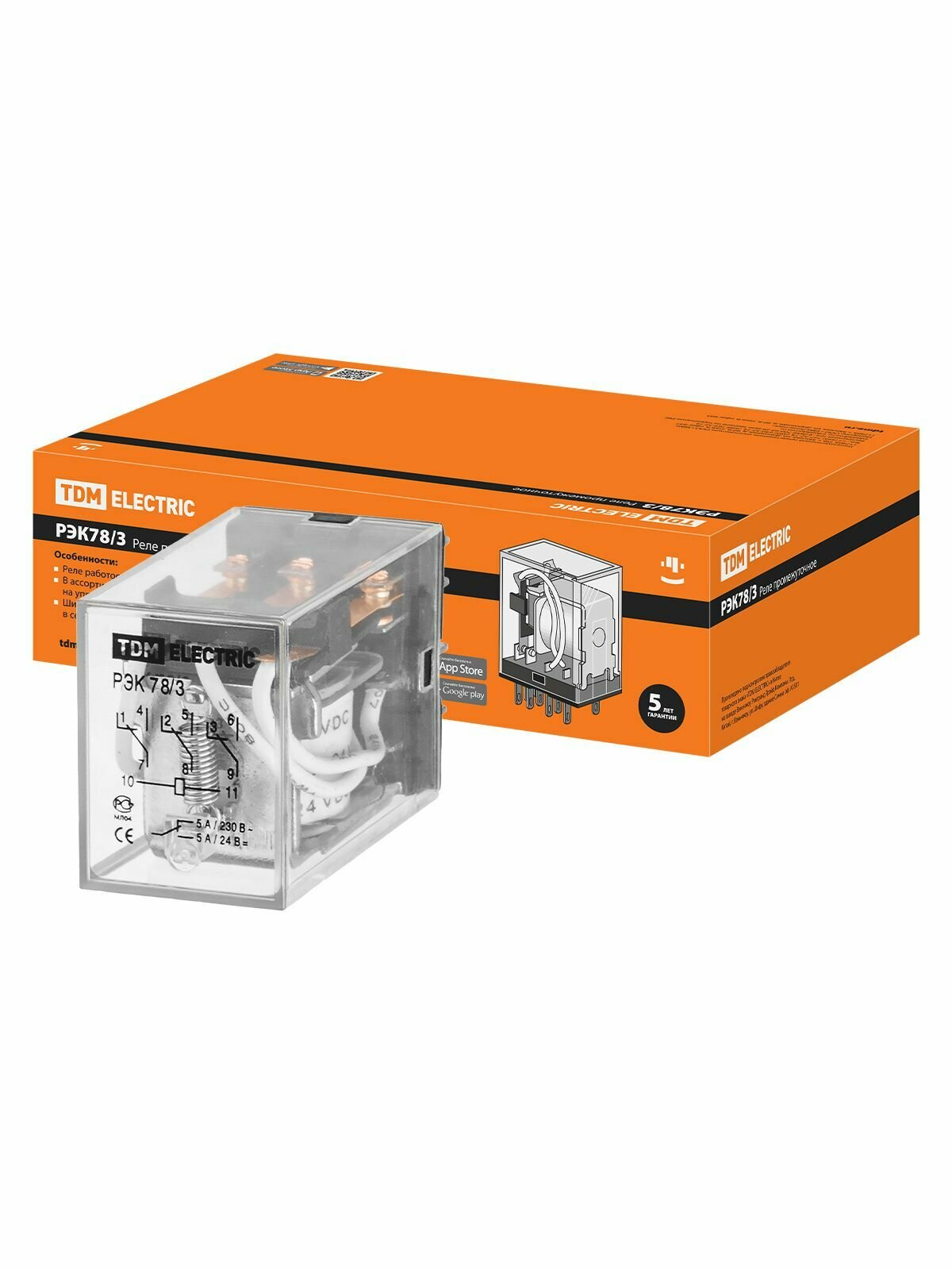 Реле РЭК78/3 5А 24В DC TDM