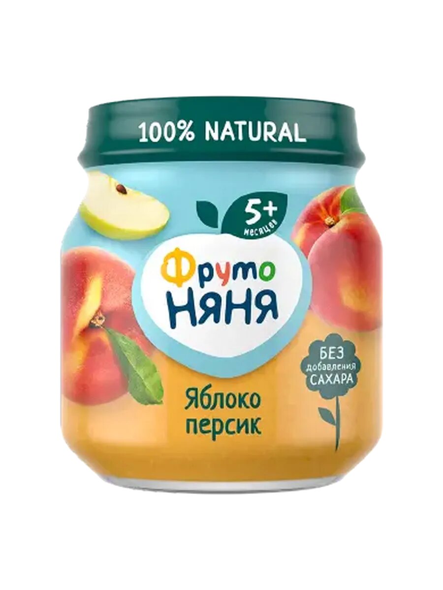 ФрутоНяня Пюре яблоко/персик 100г