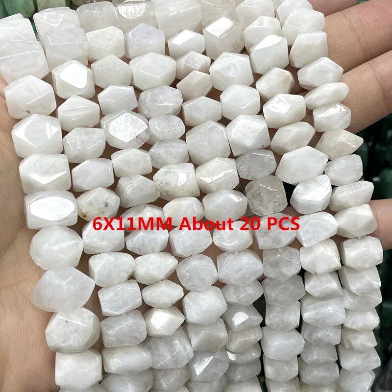 Лунный камень бусины для ювелирных изделий SYSRXLR 6X11MM About 20 PCS