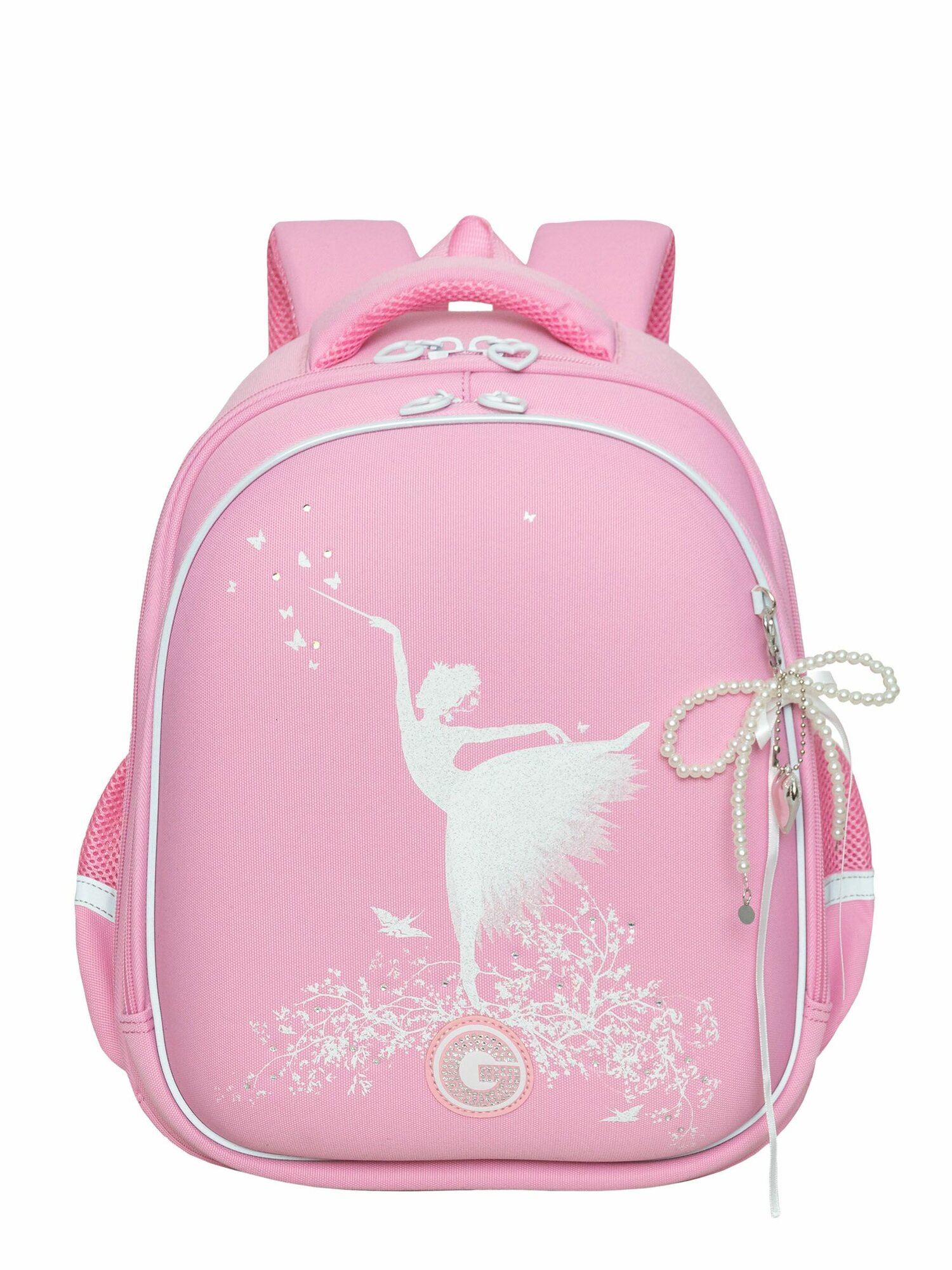 Ранец школьный формованный GRIZZLY с анатомической спинкой на ножках, для девочки, RAz-686-5