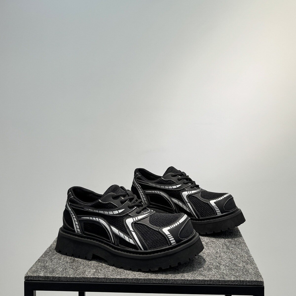 MOOCIE Популярные туфли «Дерби», новые дышащие туфли на массивной платформе со шнуровкой, модные мужские низкие повседневные туфли на платформе, увеличивающие рост. EU:41