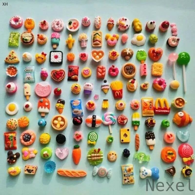 Nexel100 штук миниатюрных предметов, мини-еда, напитки, Барби и шарнирные куклы, игрушки, аксессуары