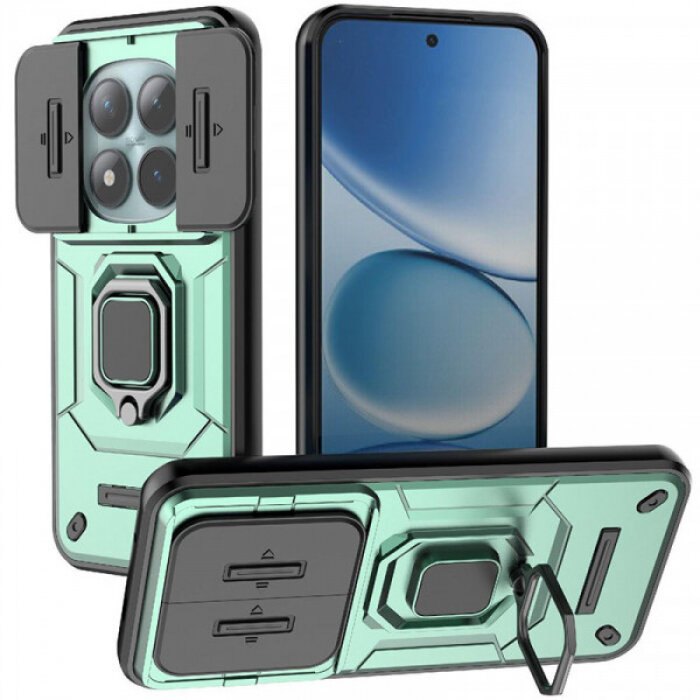 Transformer Ring Holder Противоударный чехол с кольцом и шторкой камеры для Xiaomi Redmi Note 15 Pro Plus