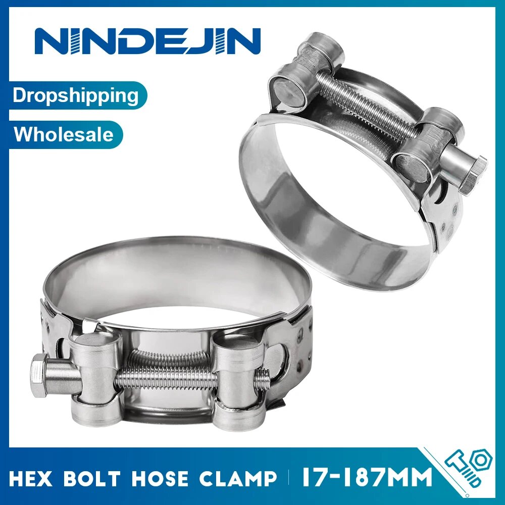 NINDEJIN Хомуты для шлангов из нержавеющей стали 304 32-35mm