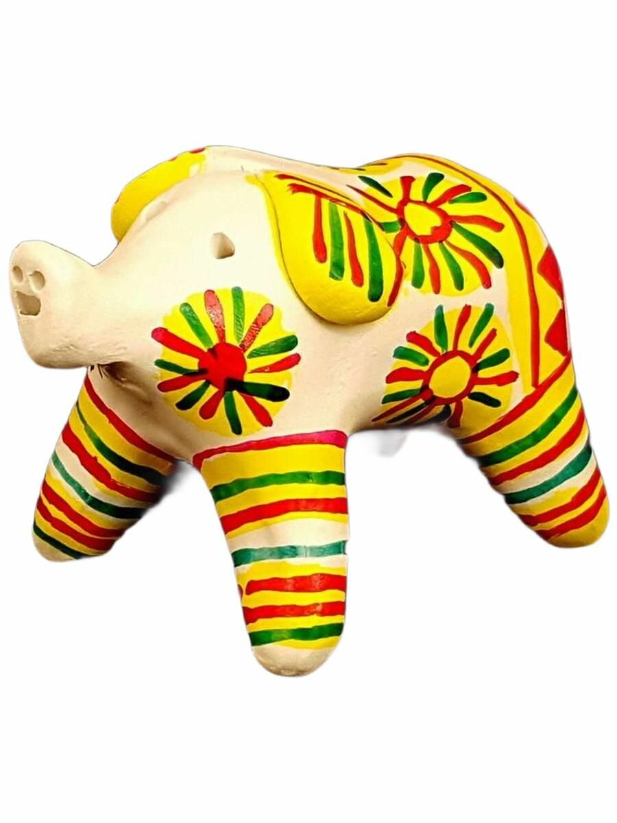 Свинка, Свистулька, Филимоновская глиняная игрушка, ручная авторская работа