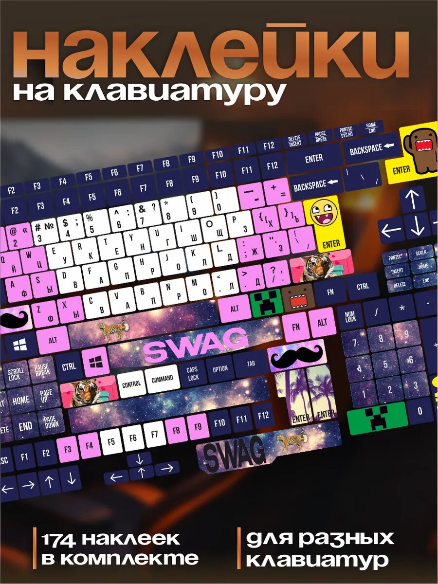 Наклейка на клавиатуру SWAG 2014 у2к