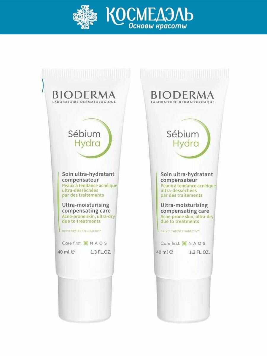 Bioderma Крем для лица и шеи Sebium Hydra, 2 х 40 мл