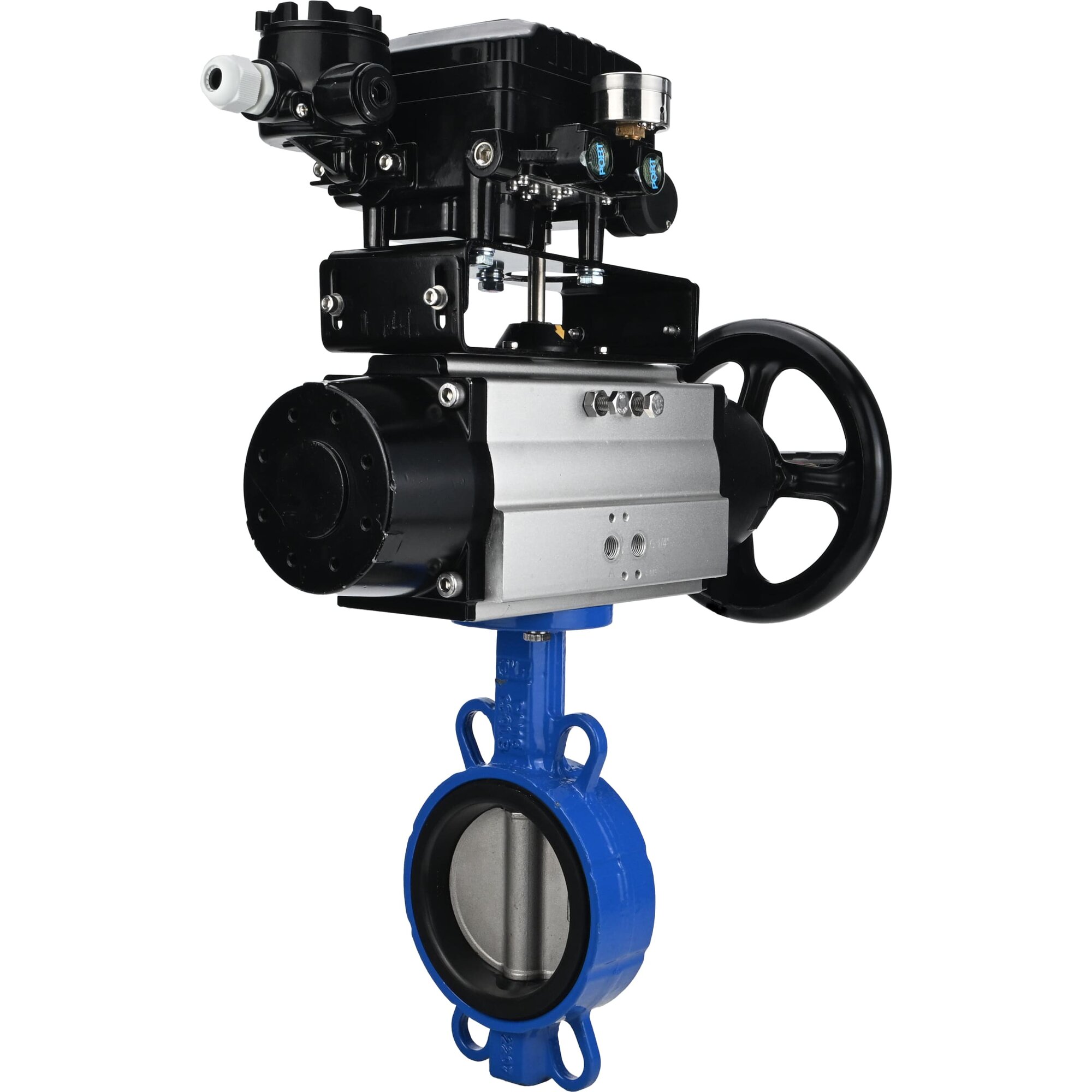 Затвор DN.ru QT450-304-EPDM-2W-Fb-ISO-H Ду125 Ру25, с пн. прив. DA-105-1, позиционером EPRP1-NU-Fb-08