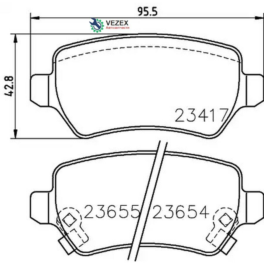NISSHINBO NP6101 Колодки тормозные дисковые | зад | OPEL ASTRA H Saloon (A04) 1.6 (L69) 02.2007 - 05.2014 <=> OPEL ASTRA H (A04) 1.6 (L48) 12.2006 - 05.2014