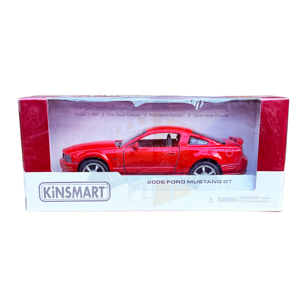 Машинка Kinsmart Ford Mustang GT 2006, 1:38, красный, арт. KT5091/3