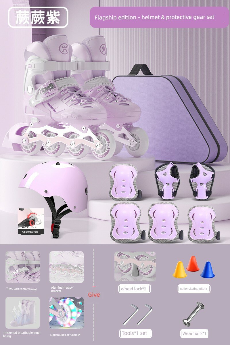 Начальные ролики для детей, фиолетовый, размер S (3-7 лет), обувь 26-29