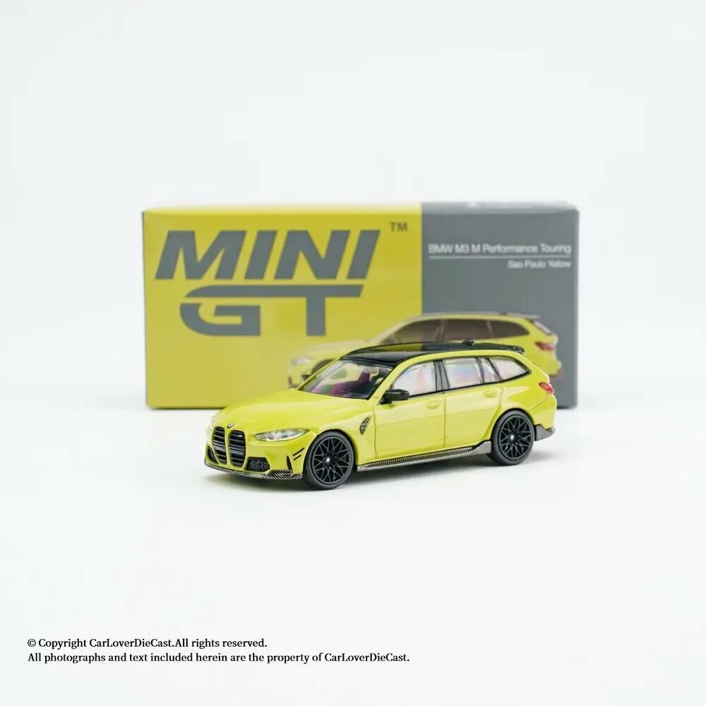 Машинка MINI GT MODEL 1:64 #1102 BMW M3 M Performance Touring yellow Die-cast Alloy Model Collection Toy Children Gifts
