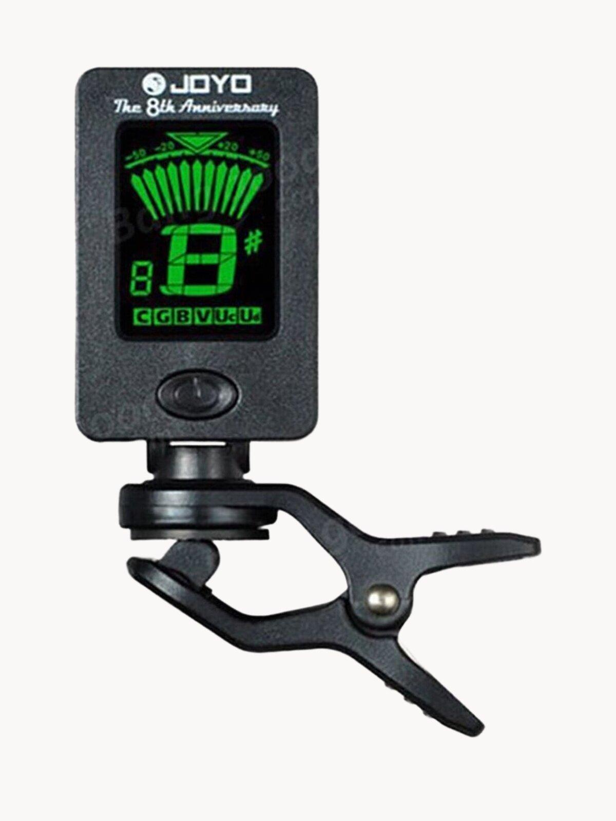 Тюнер прищепка Joyo для настройки гитар, скрипок, укулеле, хроматический строй (батарейка в комплекте)