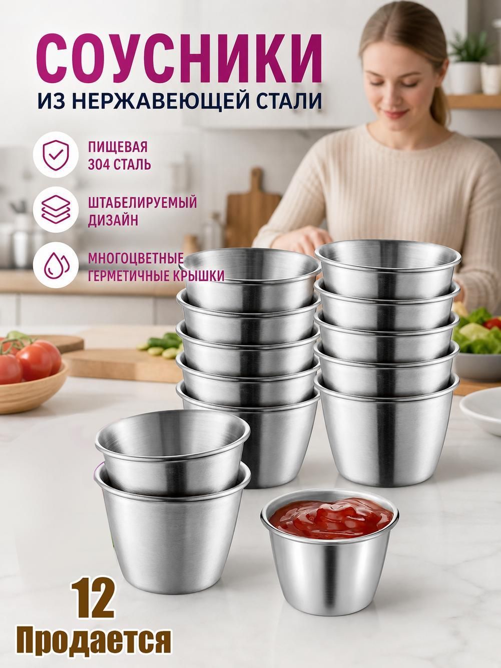 Соусница из нержавеющей стали