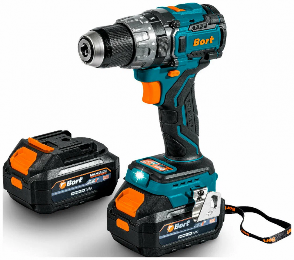 Дрель-шуруповерт аккумуляторная Bort BAB-21U (2x4А. ч)