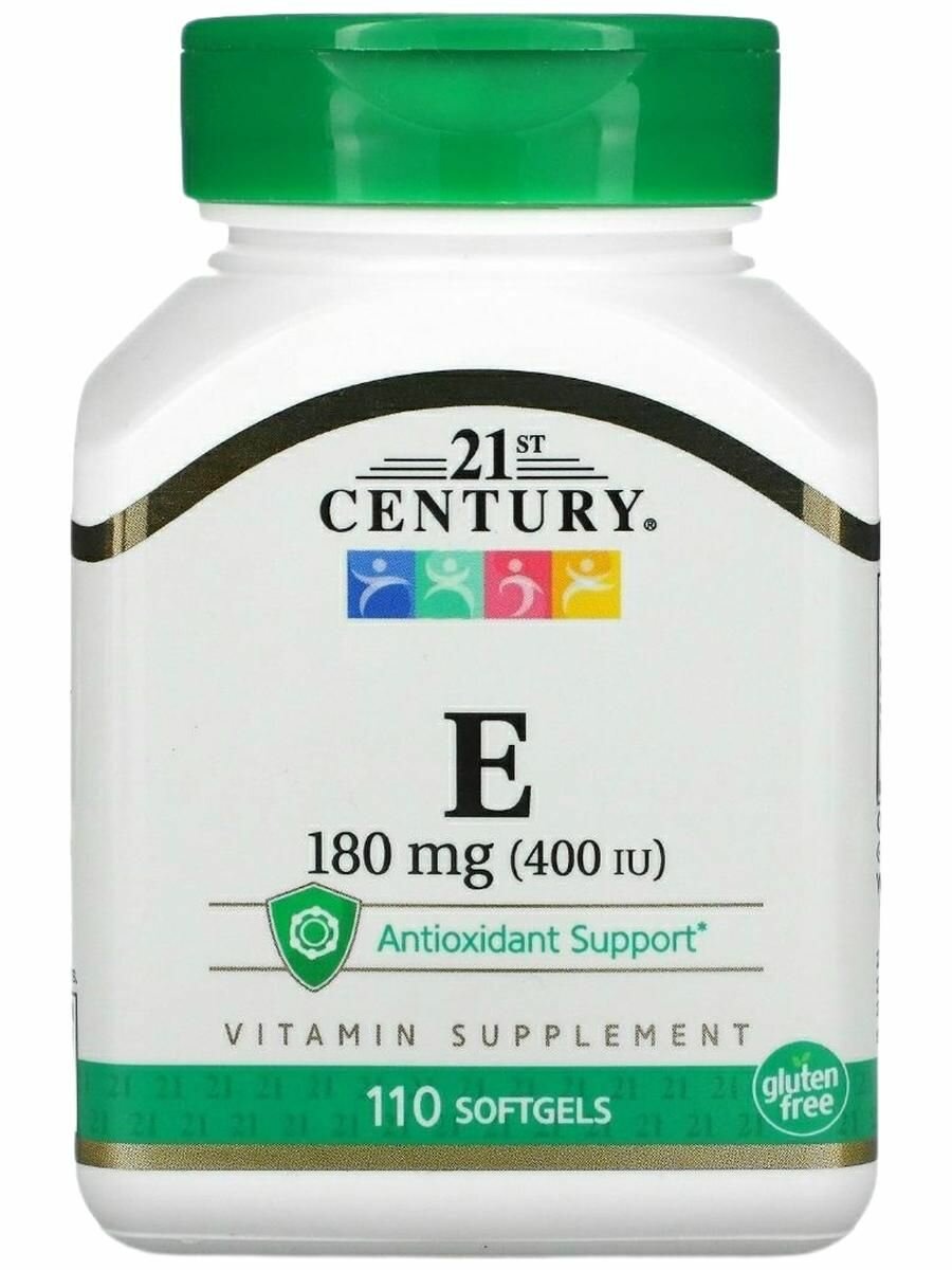 21st Century, Vitamin E, Витамин Е 180 мг (400 МЕ) - 110 капсул