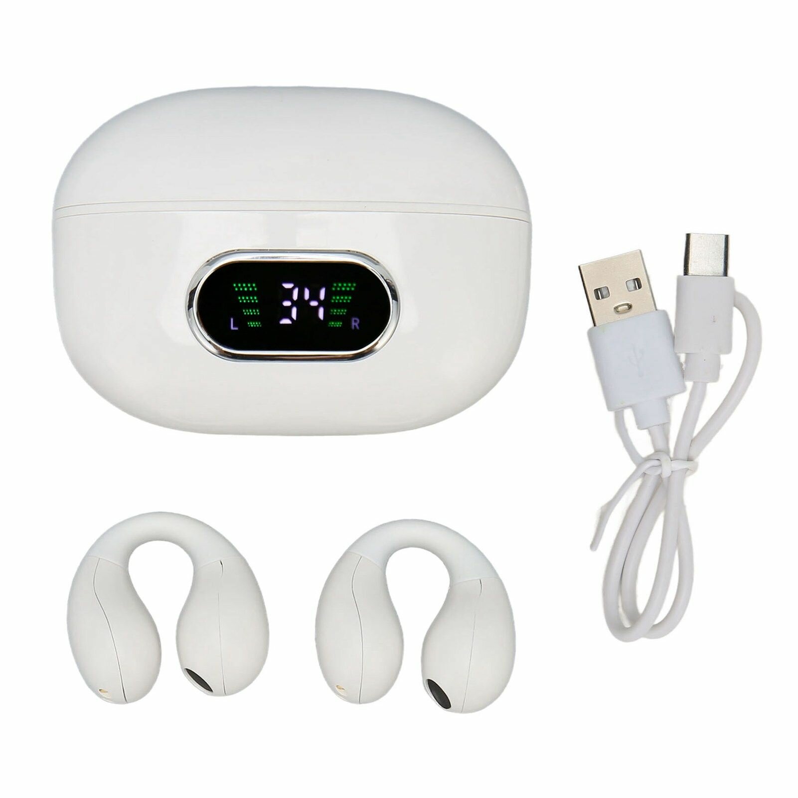 Наушники-переводчики Bluetooth, 144 языка, клипсы, стерео, зарядный чехол, белые