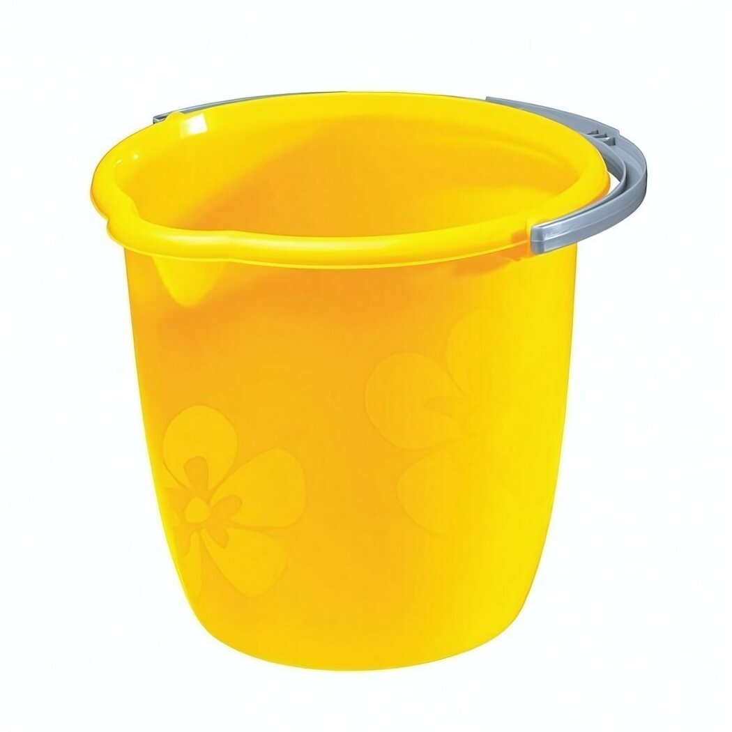 Ведро пластиковое 10л, разноцветный принт, удобная ручка и носик