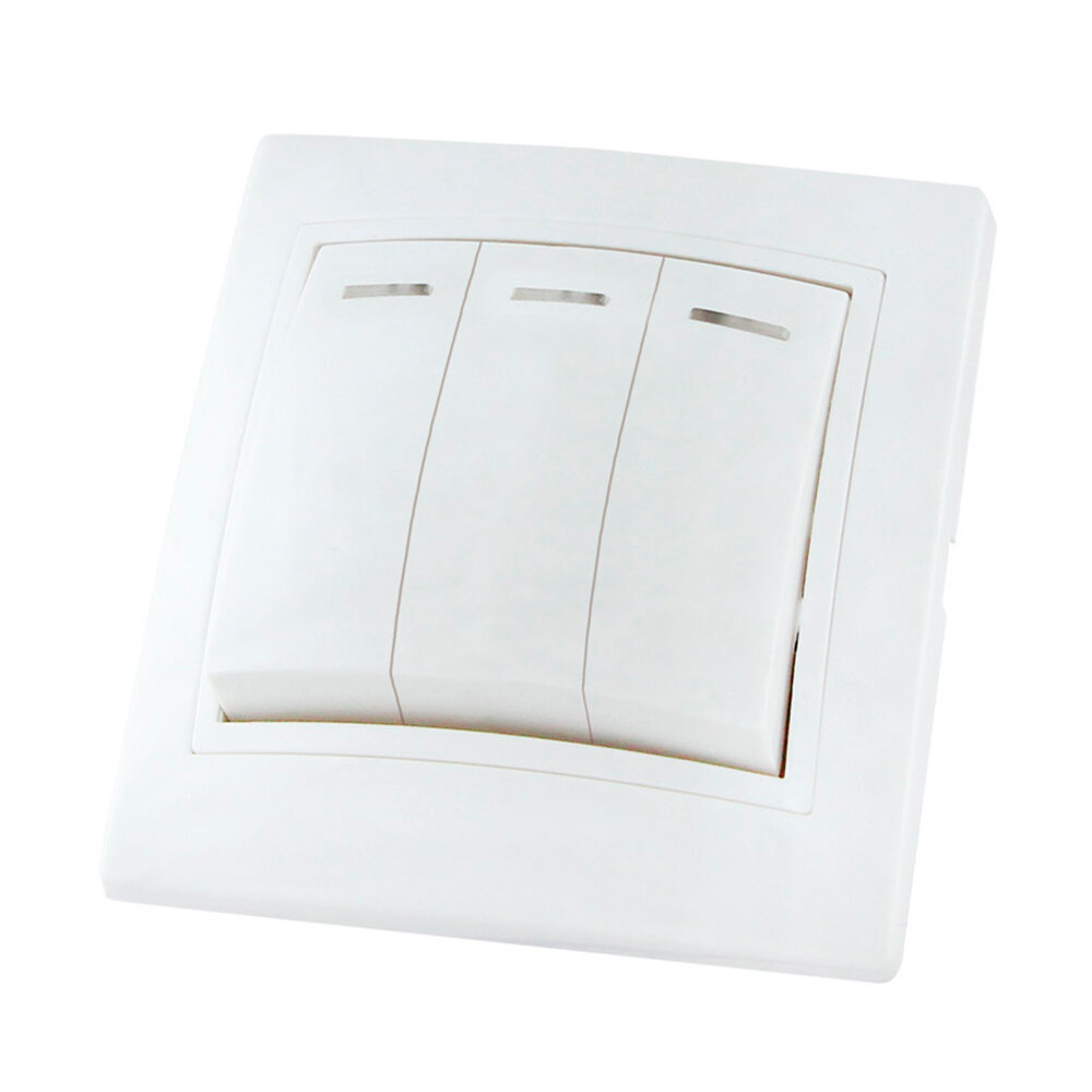 Выключатель 3 клав. с подсветкой 10А (белый) "Таймыр" TDM {SQ1814-0006} 1 шт