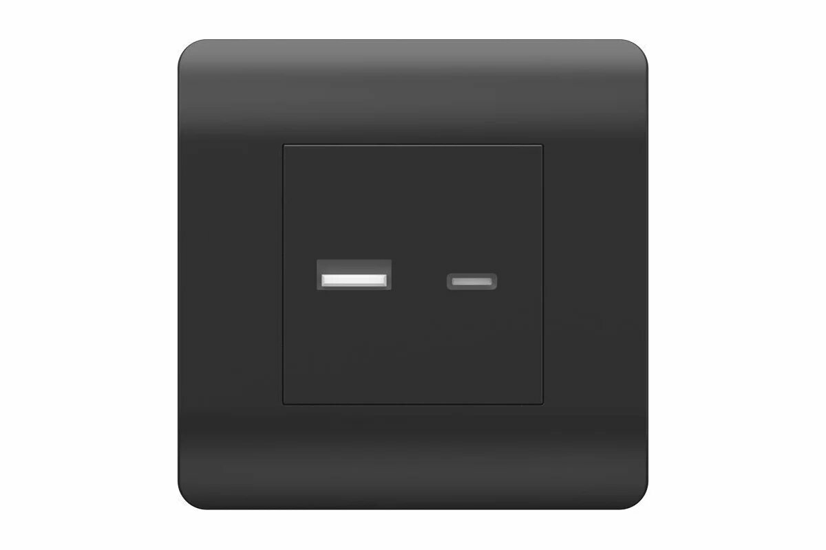 CHINT NEW3-E USB розетка Type A+C 5V/2.1A черная 431501 для настенного монтажа