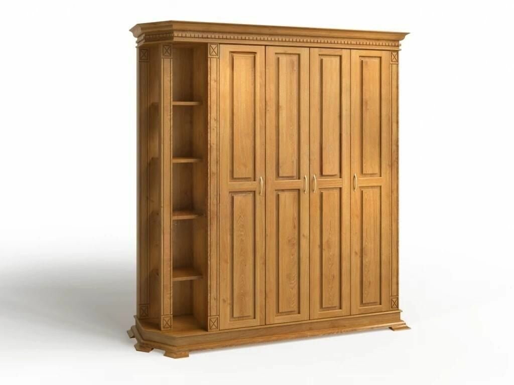 Шкаф Верди №209 из Массива сосны, 210х55х210 см, классический орех 2