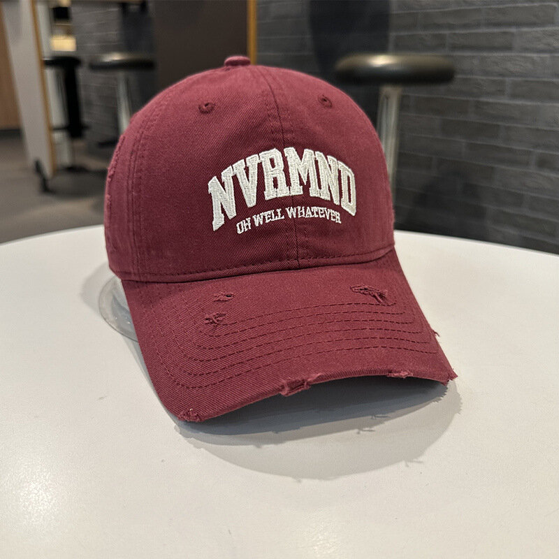 Бейсбольная кепка с мягким верхом Old hole для женщин в корейском стиле для маленького лица, повседневная универсальная кепка для пары