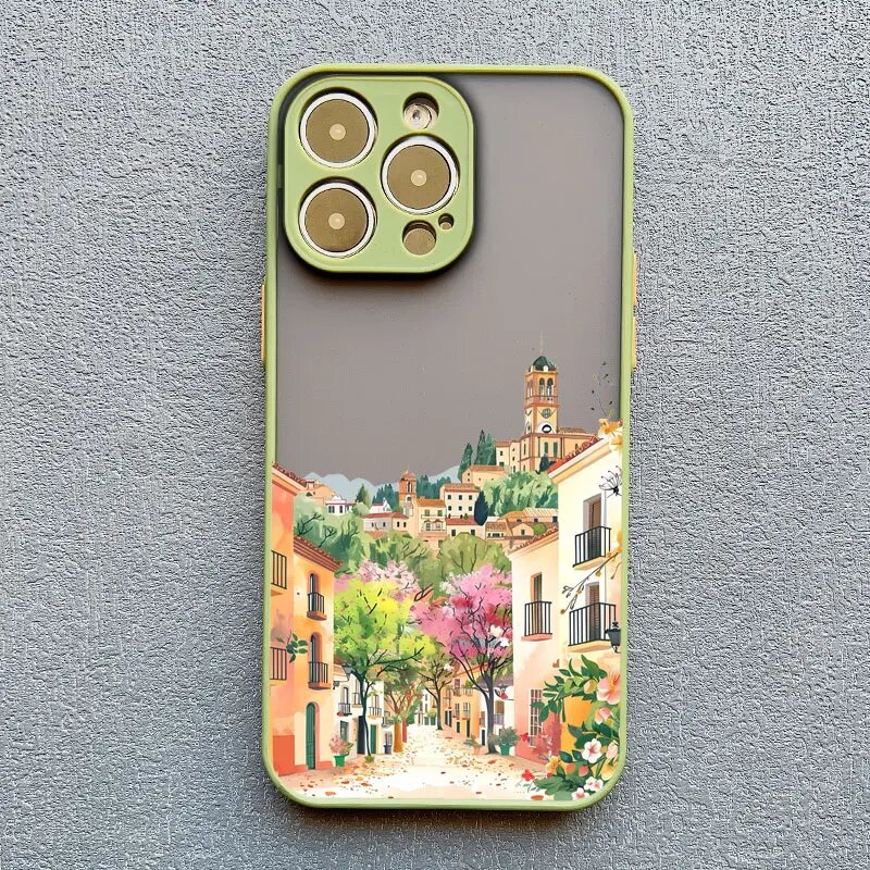 Ослепительный чехол для телефона с изображением аниме Street View Scenery для IPhone 13 12 11 Pro Max Mini 16 15 14 Max Plus 7 8 Plus SE2 X XR X Back Cover