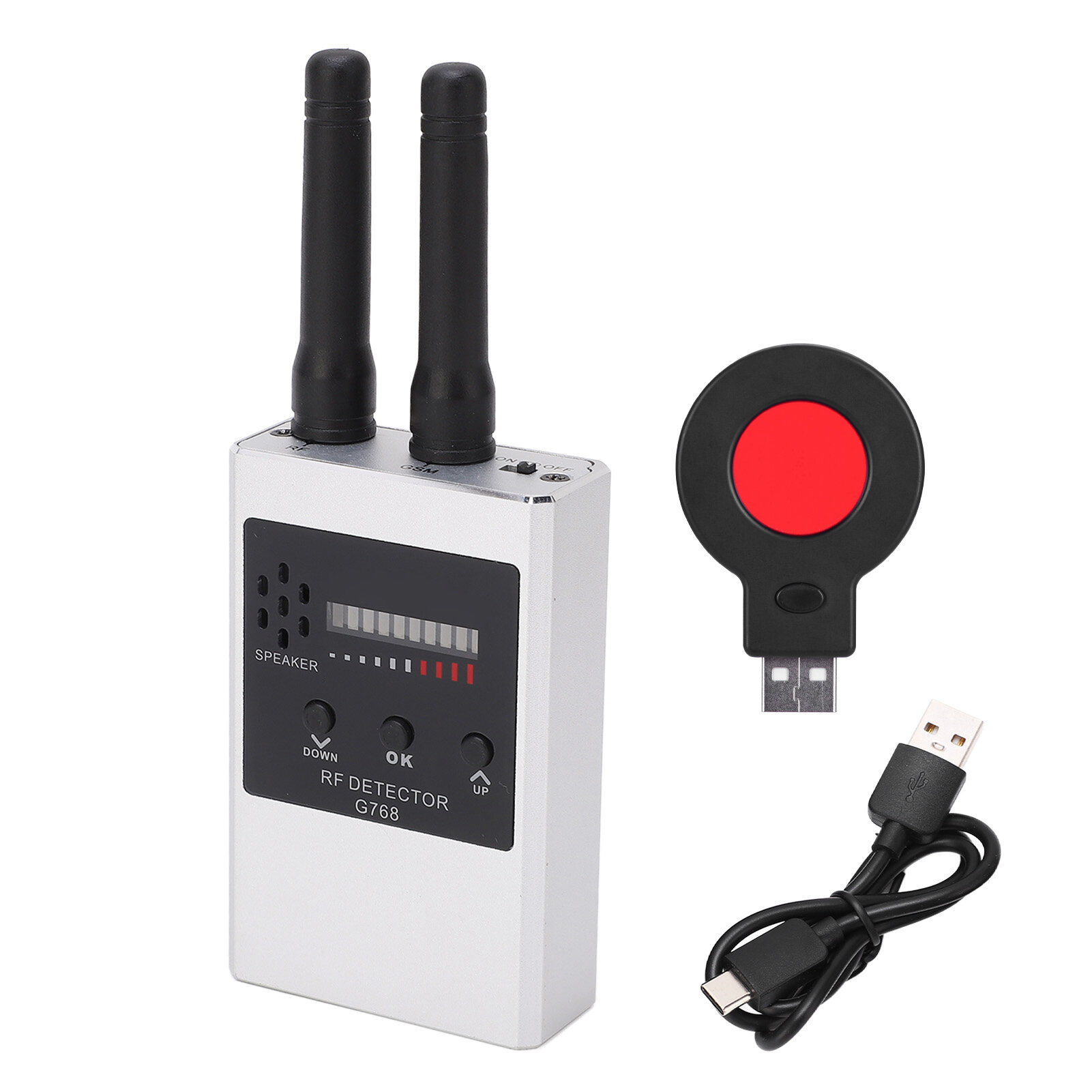 Детектор камер/GPS, портативный, несколько режимов, для отеля, серебристый