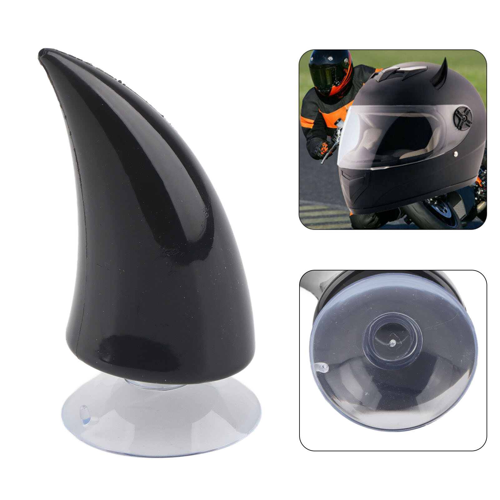 Мотоциклетный шлем Devil Demon Horn с присоской для украшения, черный