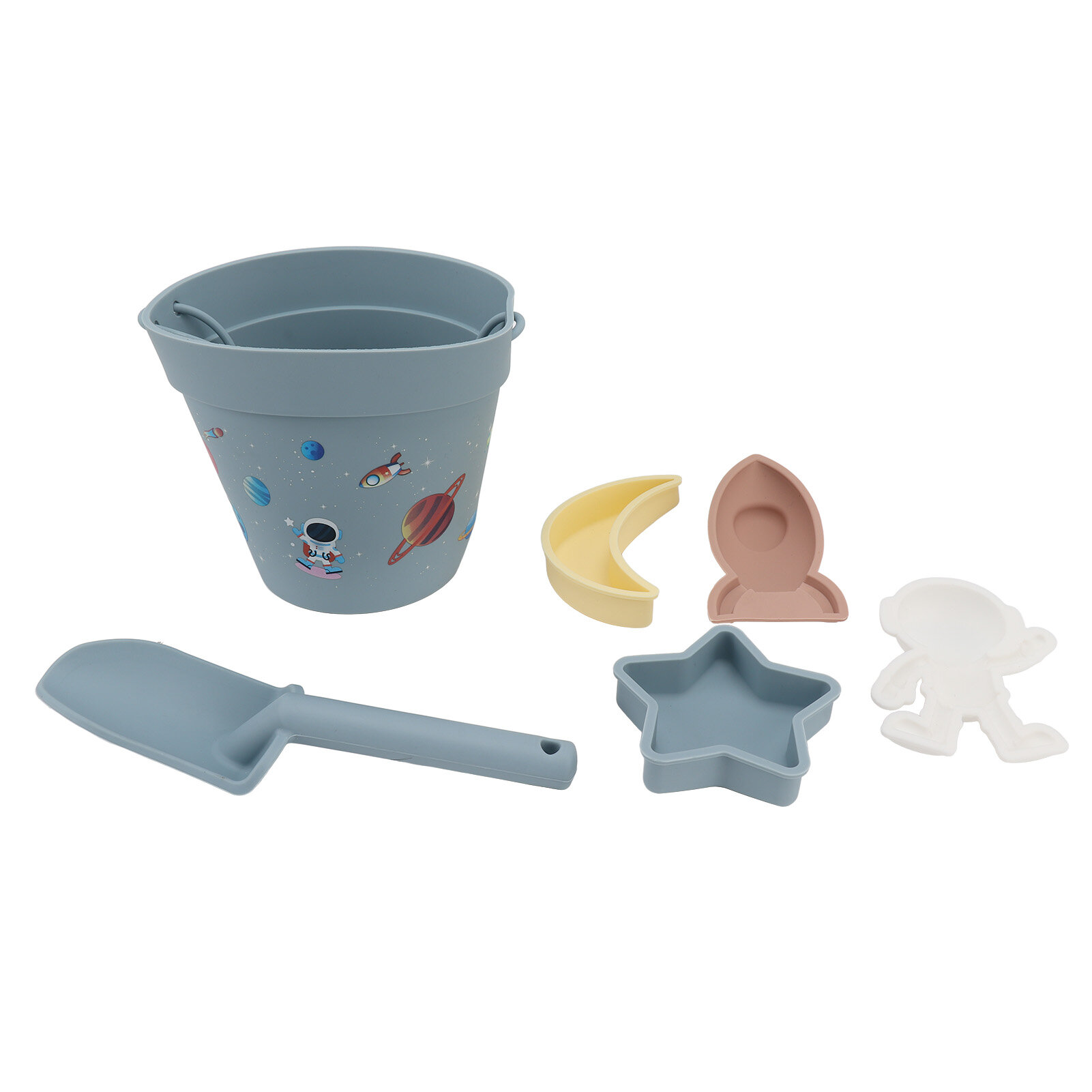 Силиконовые игрушки для снега, безопасные для взаимодействия родителей и детей, водонепроницаемые уличные ведра для снега и лопаты для детей синего цвета