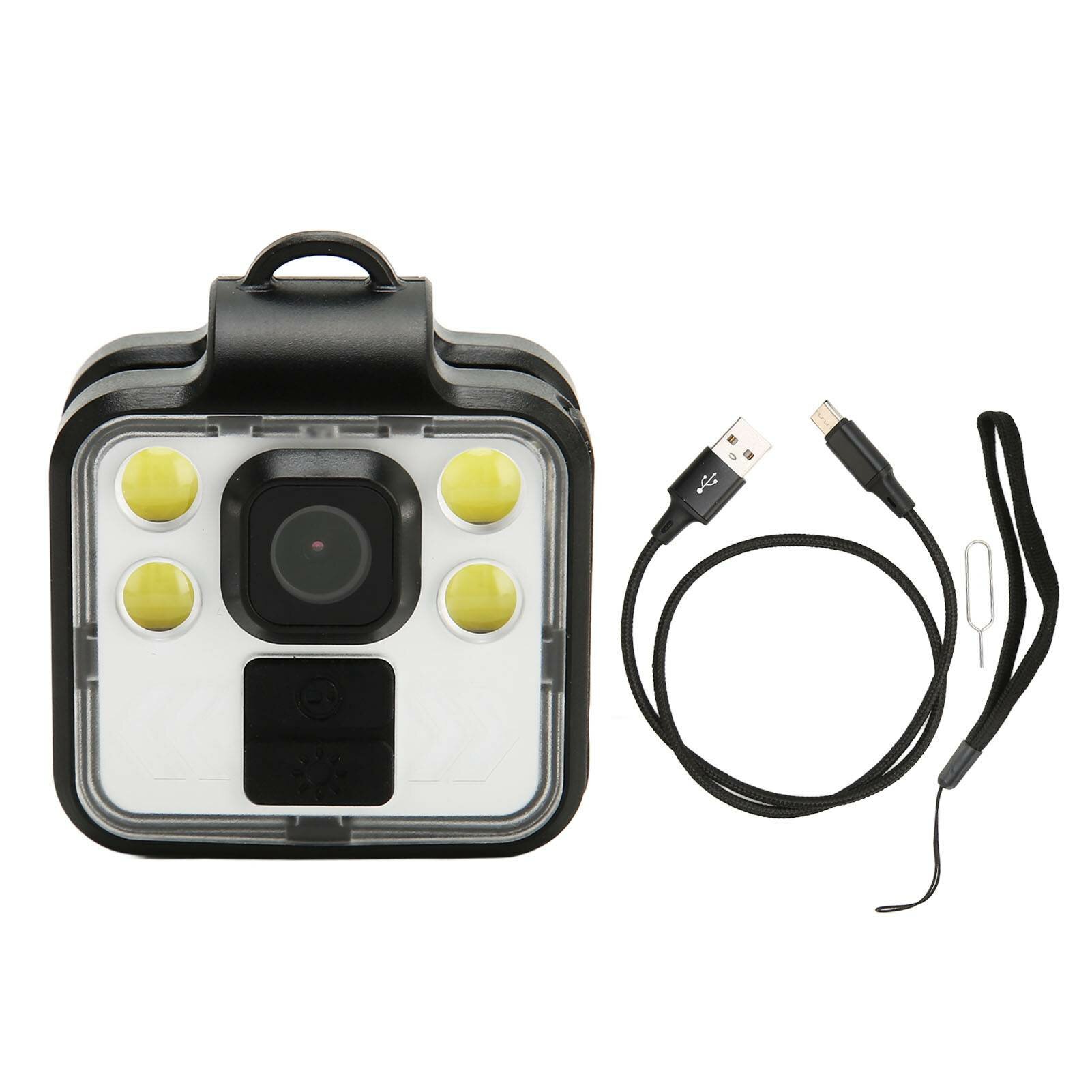 Нательная видеокамера с записью видео 1080p HD, водонепроницаемая, портативная, с регулируемой светодиодной подсветкой, подходит для автомобиля, офиса, дома и спорта.