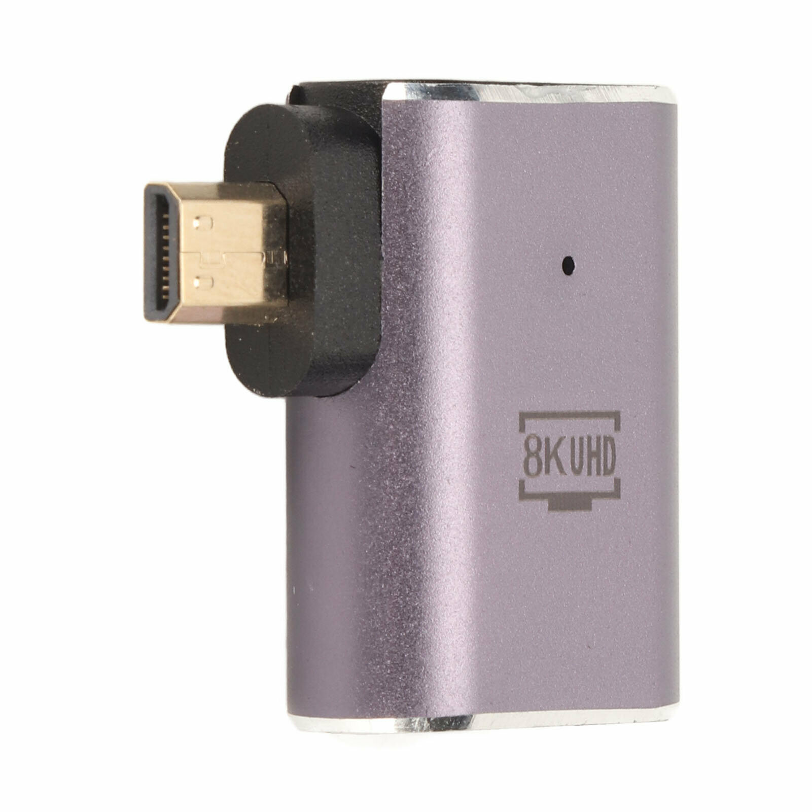 Левоугольный адаптер HD с гнездом Micro HD со светодиодной подсветкой, поддержка 48 Гбит/с, разрешение 8K, конвертер Plug and Play с HD на Micro HD