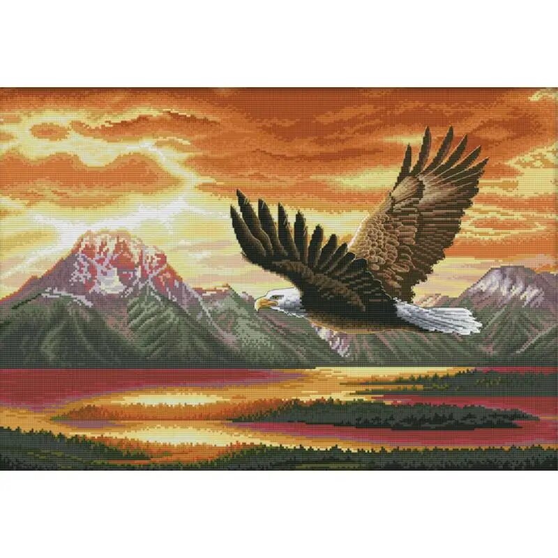 Набор для вышивания картины "Летающий орел" DMC 11CT Unprinted