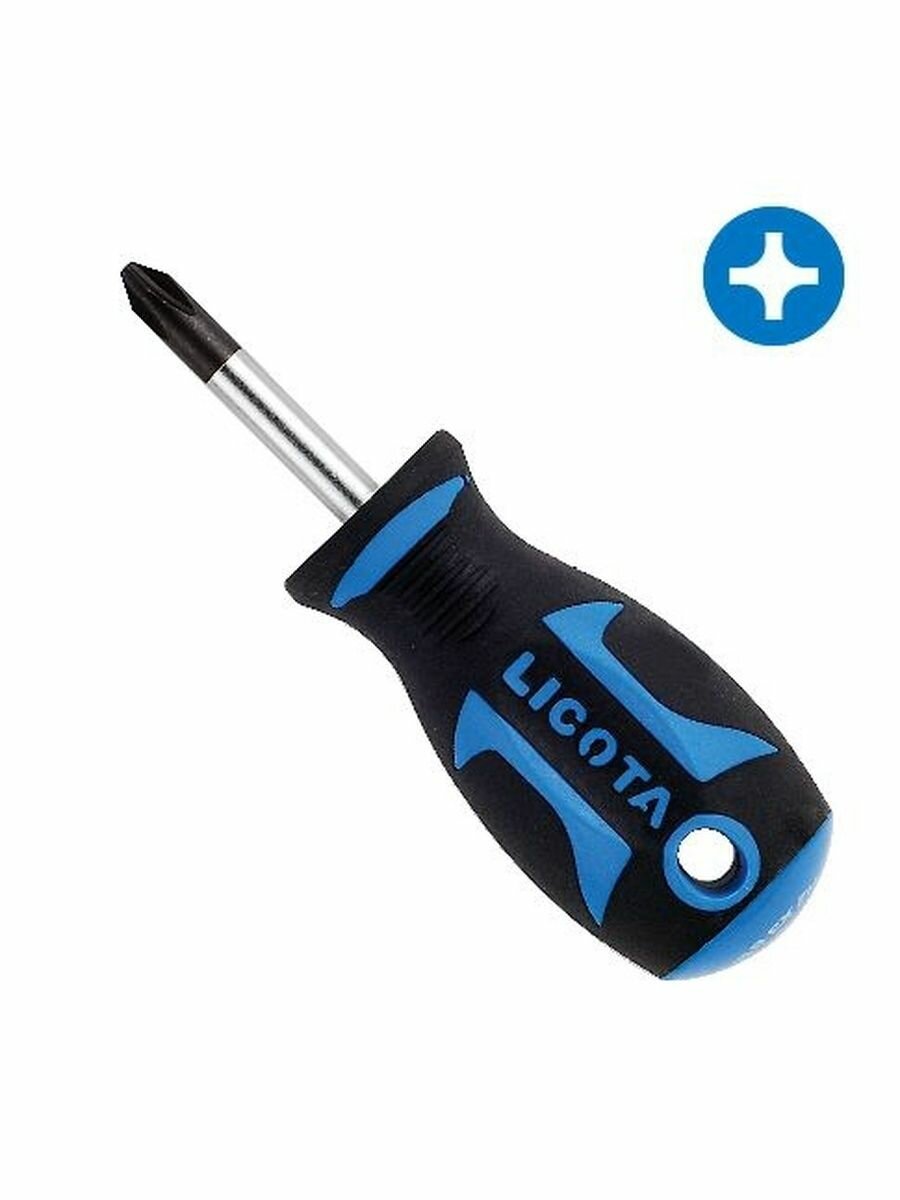 Отвертка профессиональная короткая PH2, 38 мм Licota