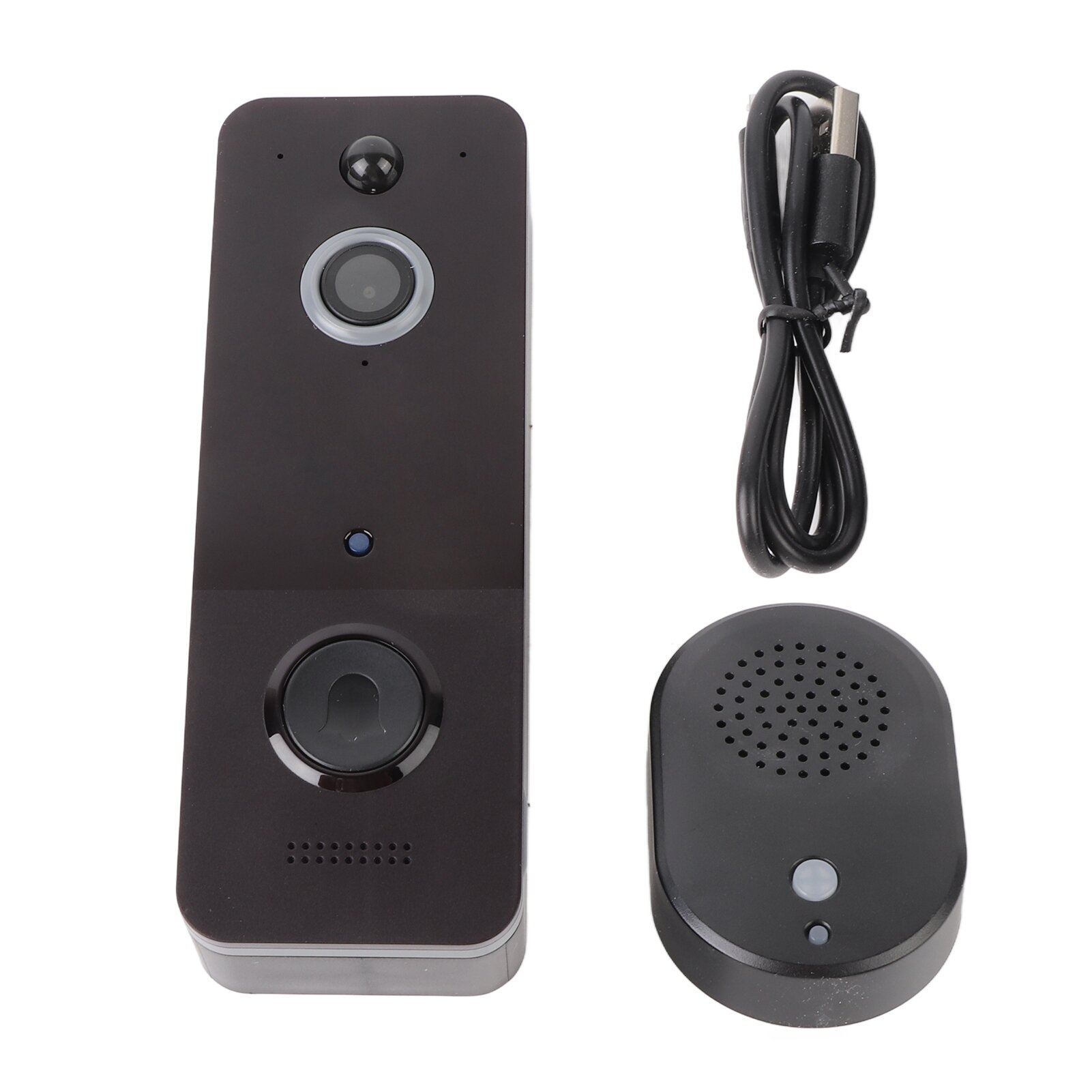 Беспроводная Wi-Fi видеодомофон с внутренней звонковой панелью, защита от влаги IP65, камера с разрешением 1080p HD, двусторонняя голосовая связь, умный домофон с функцией обнаружения движения.