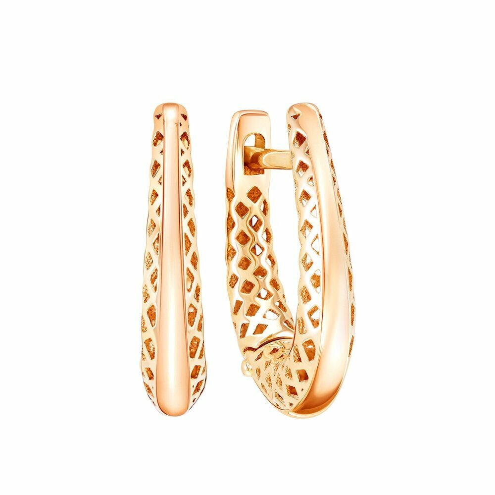 Серьги, красное золото, 585 проба