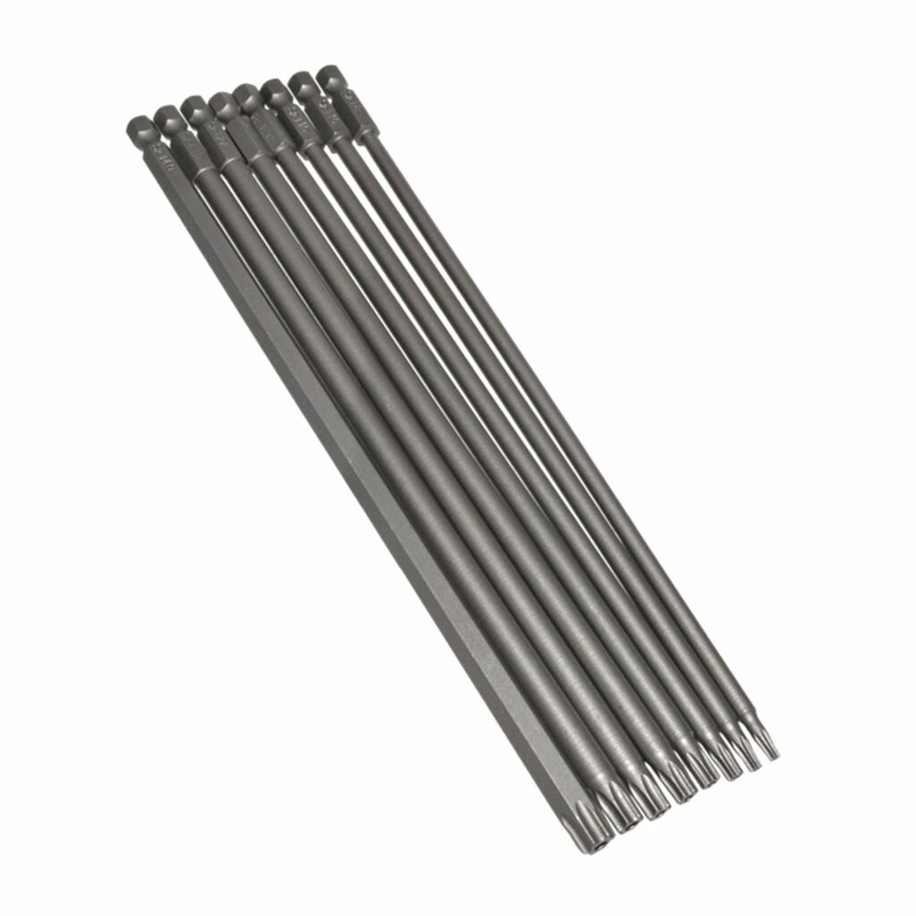 8 шт. 7,9 дюйма, длинная отвертка Torx, набор магнитных защитных бит, 1/4 шестигранный хвостовик, дрель со звездообразным отвертком