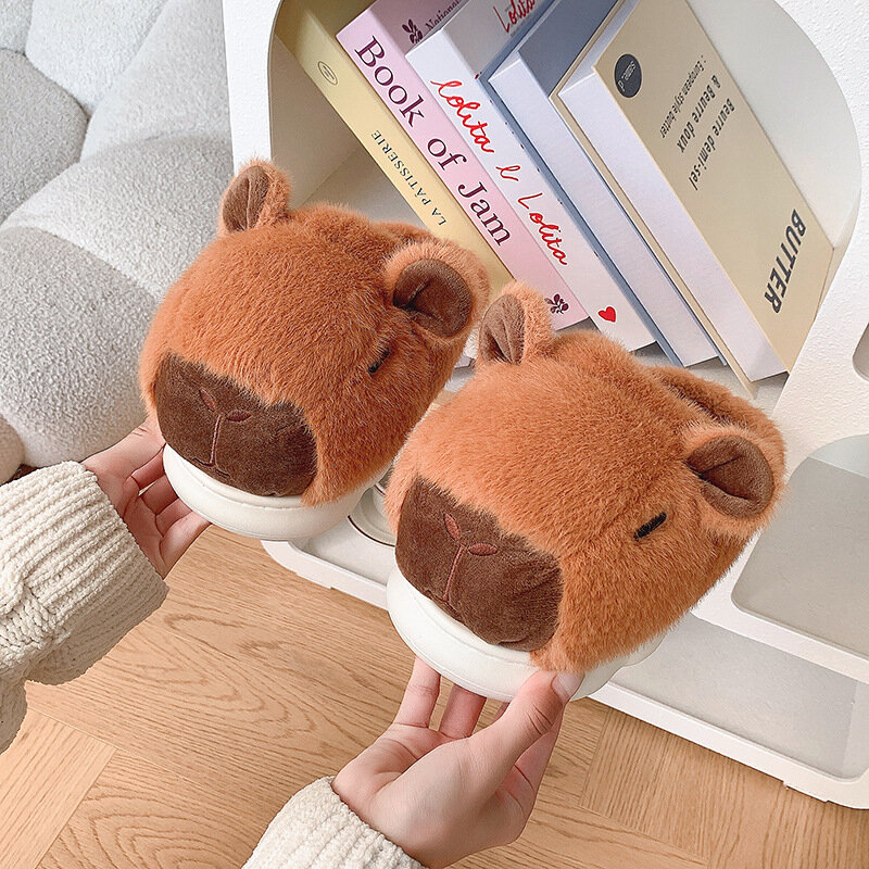 MOOCIE Тапочки мужские хлопковые с закрытым каблуком, мужские зимние домашние теплые парные милые плюшевые тапочки из меха хаски, зимние бахилы
